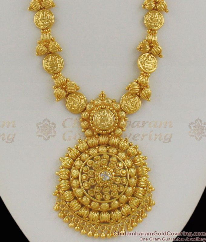 Kasu Malai, Ruby Stone Gold Plated Aaram, American Diamond Aaram ...