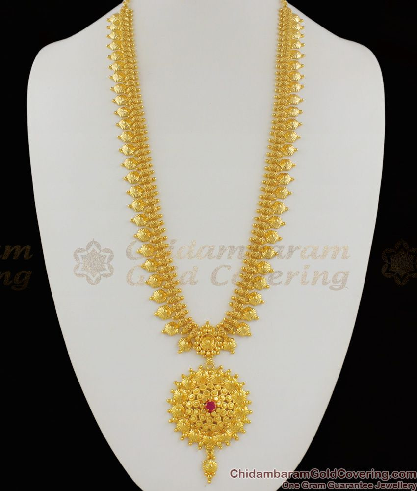 Innovative Dollar Design Gold Plated Bridal Haram With Ruby Stone Buy ...