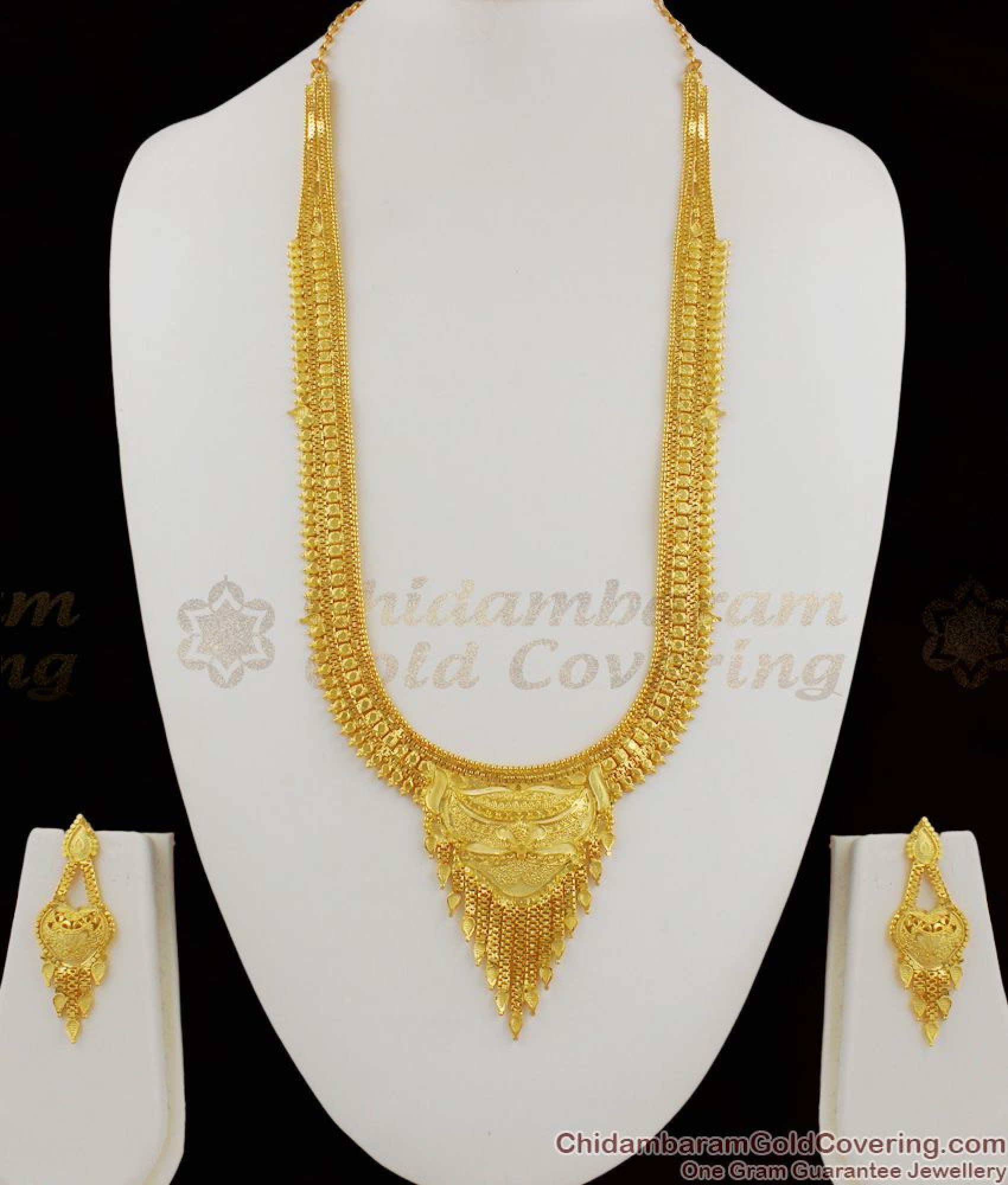Luxury Calcutta Design Forming Gold Haram Bridal Set Jewelry With ...