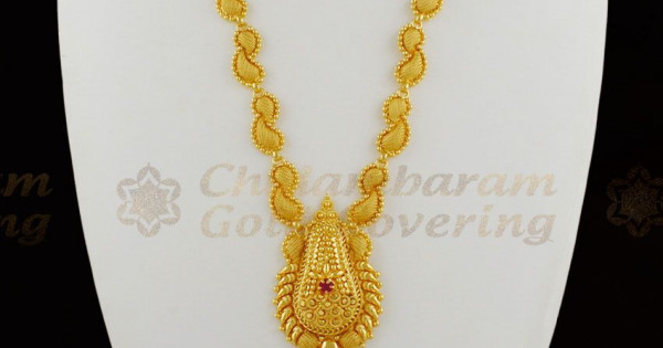 Innovative Full Side Dollar Chain Design Gold Bridal Haram With Ruby ...