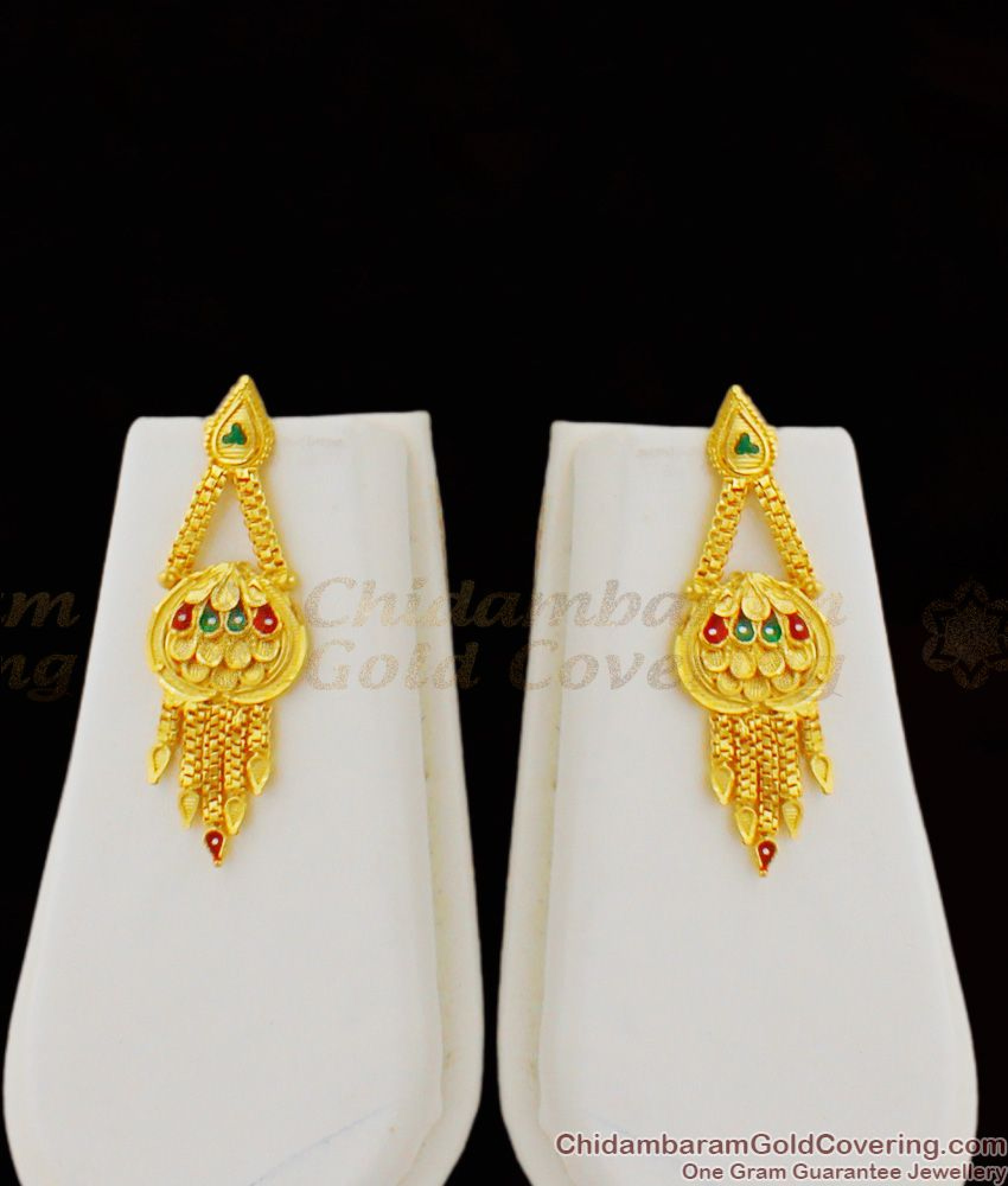 Traditional Grand Calcutta Design Gold Forming Long Haaram And Earring ...