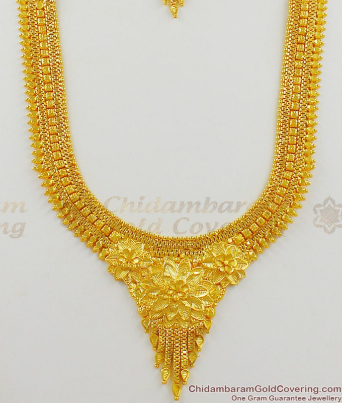 Haaram and Necklace Combo Sets, Long Kasu Malai, Ruby Stone Gold Plated ...