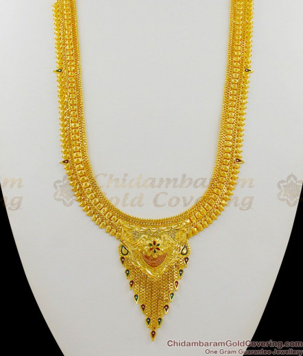 Kasu Malai, Ruby Stone Gold Plated Aaram, American Diamond Aaram ...