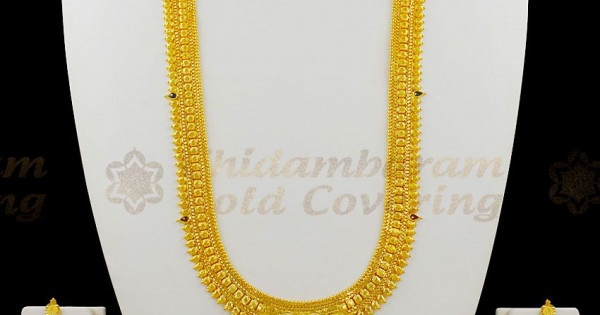 Ladies Favorite Gold Forming Bridal Set Jewellery Haram WIth Earrings ...