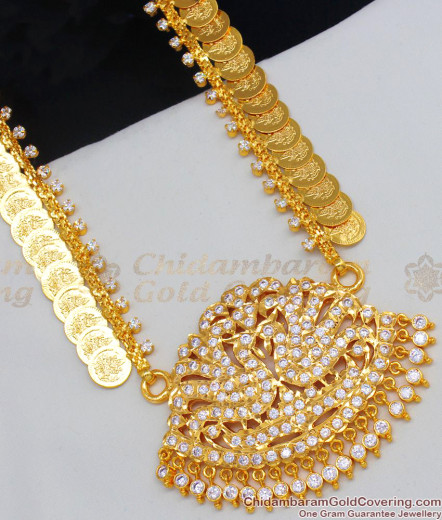 Grand Stone Kasu Malai Impon Haram Peacock Design Big Gati Stones ...