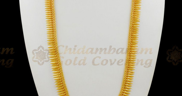Long Gold Plated Jewelry South Indian Traditional MullaiPoo Haram ...