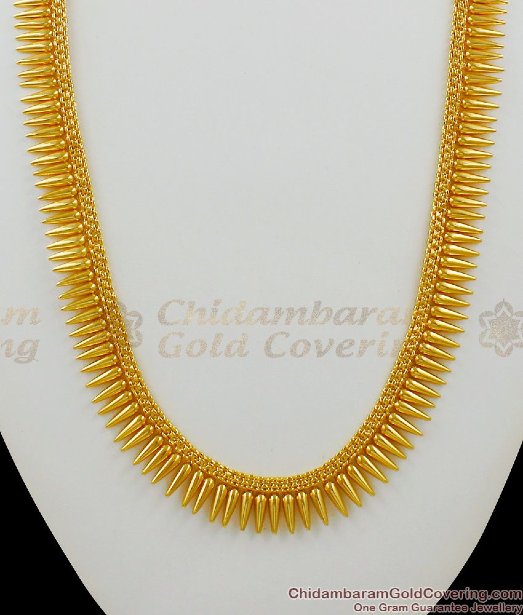 Long Gold Plated Jewelry South Indian Traditional MullaiPoo Haram ...