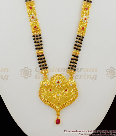 Kasu Malai, Ruby Stone Gold Plated Aaram, American Diamond Aaram ...