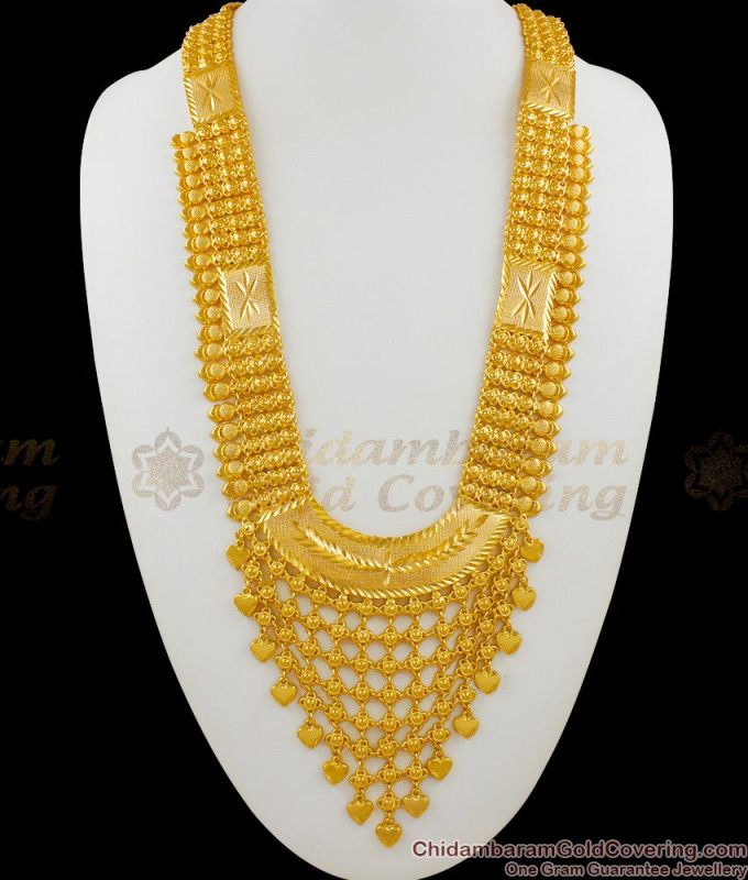 Long Kasu Malai, Ruby Stone Gold Plated Aaram, American Diamond Aaram ...