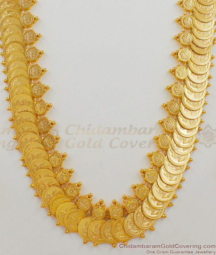 Traditional Gold Plated Lakshmi Double Coins Kasu Malai Haram New ...
