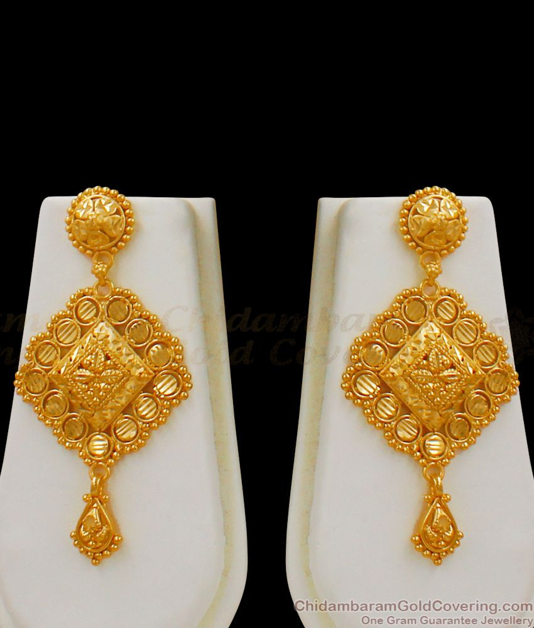 One Gram Gold Design Haram with Earrings Kerala Bridal Collection HR1546