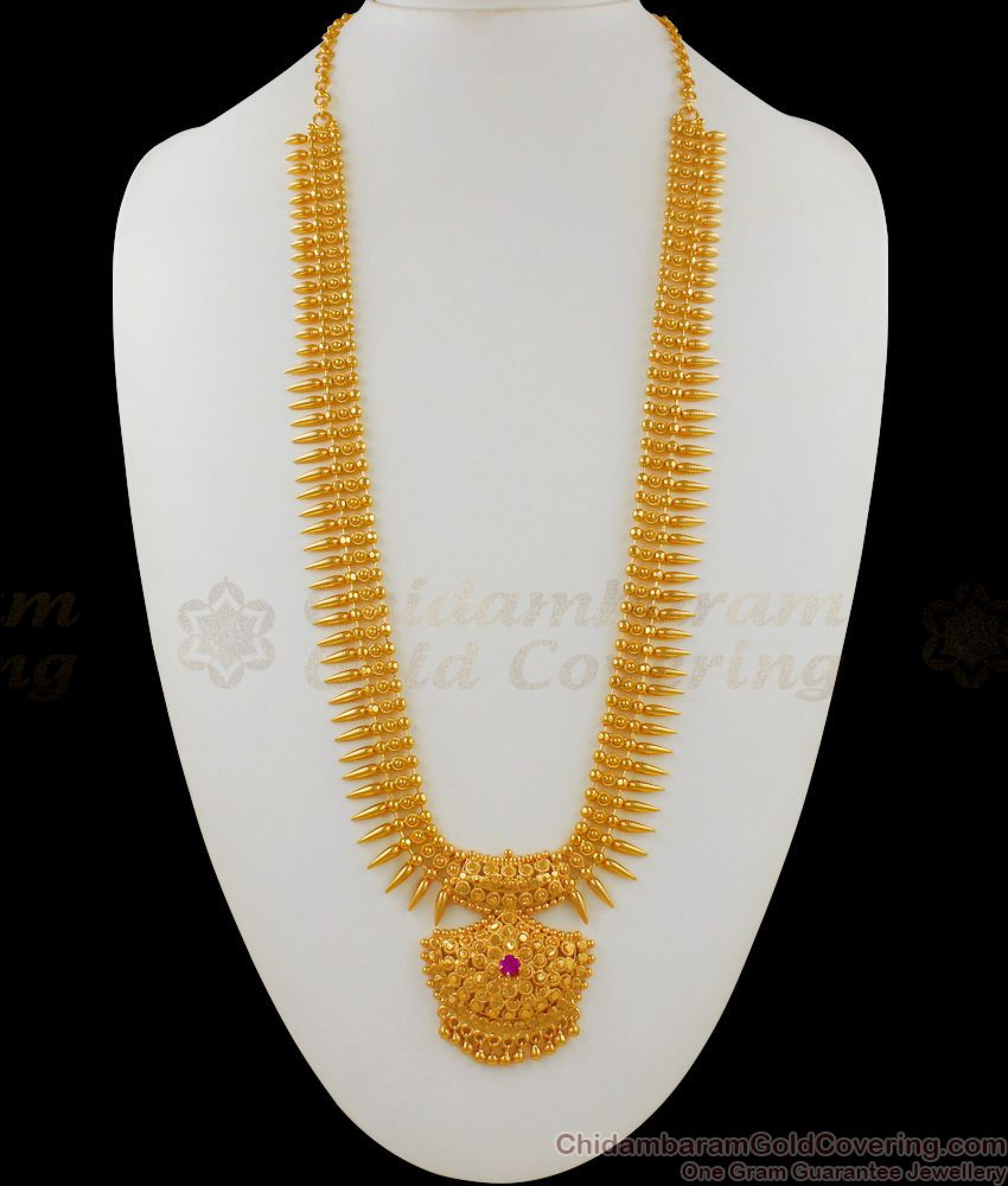 South Indian Marvelous Handcrafted Mullaipoo Gold Bridal Haram ...