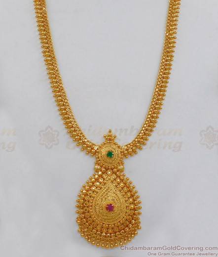 Kasu Malai, Ruby Stone Gold Plated Aaram, American Diamond Aaram ...