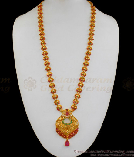 Grand Traditional Haram Design With Double Color Stone Jewellery ...
