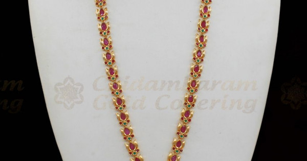 New Arrival Ruby And Emerald Gold Haaram Design For Wedding Collection ...