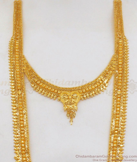 Haaram and Necklace Combo Sets, Long Kasu Malai, Ruby Stone Gold Plated ...