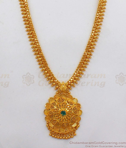 Kasu Malai, Ruby Stone Gold Plated Aaram, American Diamond Aaram ...