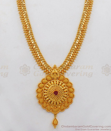 Kasu Malai, Ruby Stone Gold Plated Aaram, American Diamond Aaram ...