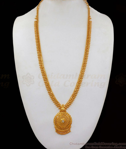 Kasu Malai, Ruby Stone Gold Plated Aaram, American Diamond Aaram ...