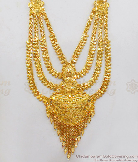 Haaram and Necklace Combo Sets, Long Kasu Malai, Ruby Stone Gold Plated ...