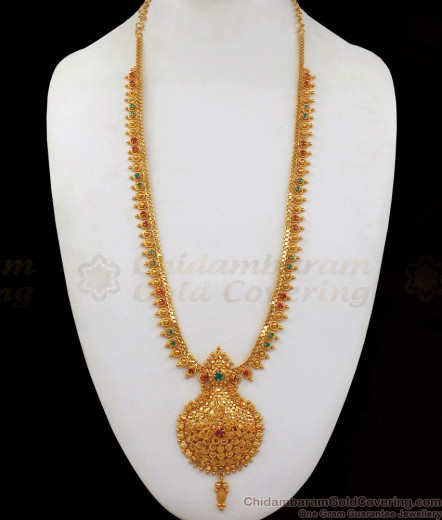 Grand Traditional Haram Design With Double Color Stone Jewellery ...