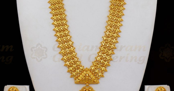 Trending Gold Haram Designs Bridal Set with Earrings HR1933