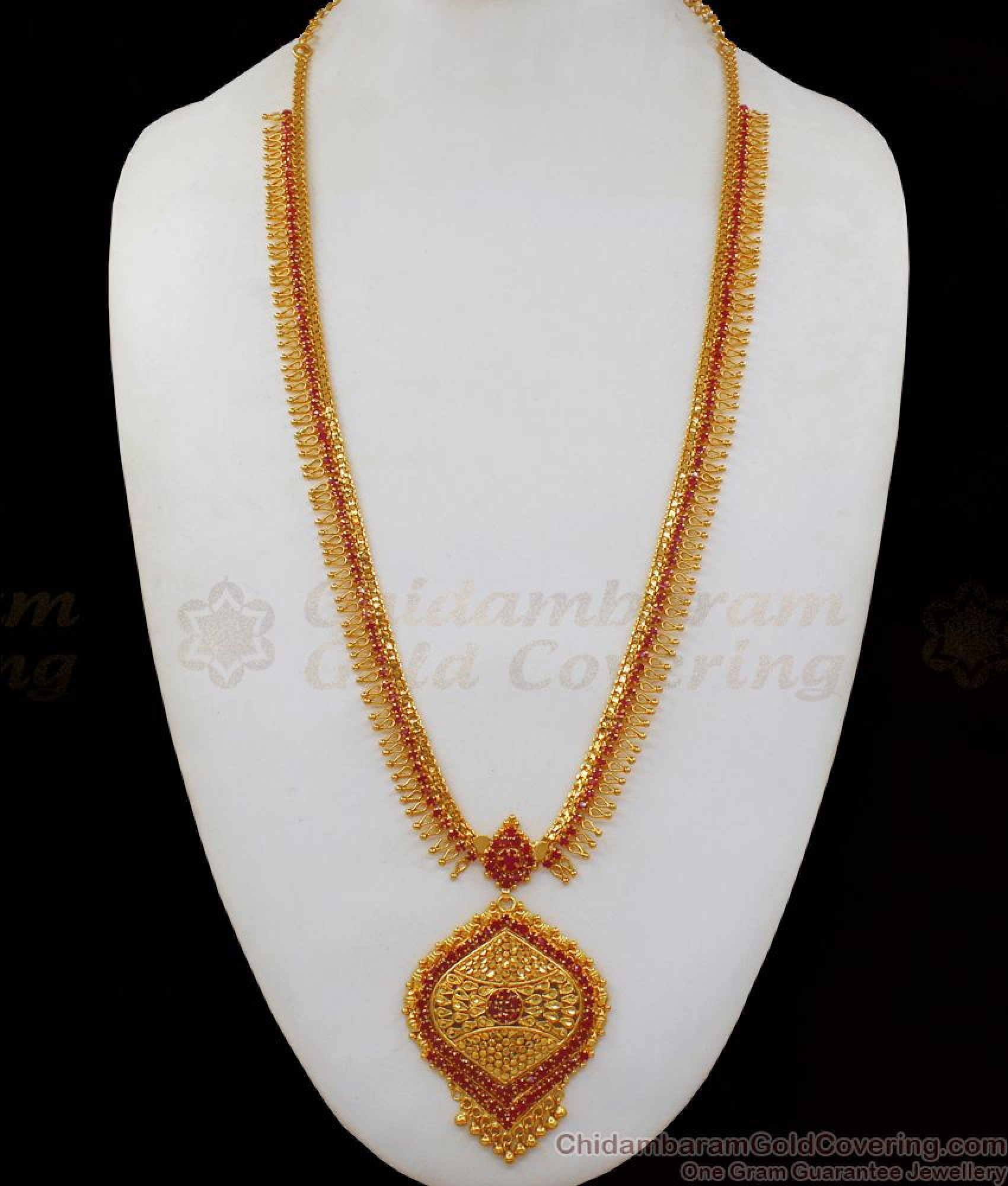 Buy Online One Gram Gold Haram For Bridal Wear HR1937