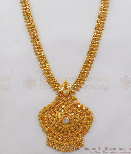 Kasu Malai, Ruby Stone Gold Plated Aaram, American Diamond Aaram ...