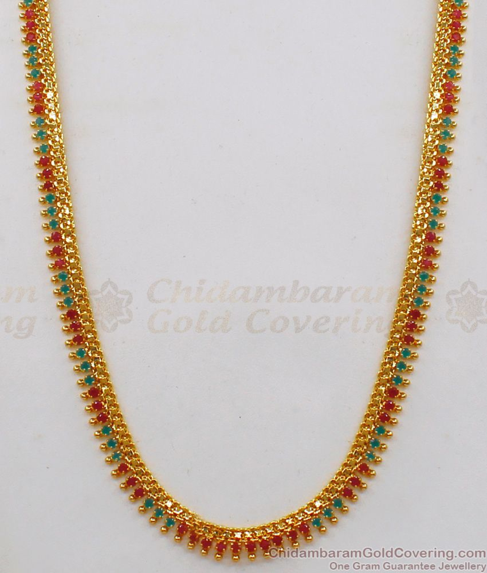 Unique Ruby Emerald Stone Gold Haram For Bridal Wear HR1957