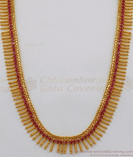 Kasu Malai, Ruby Stone Gold Plated Aaram, American Diamond Aaram ...