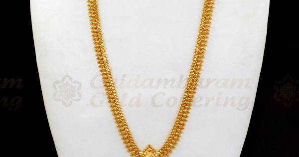 Classy Kerala White Stone Gold Haaram Design For Bridal Collection HR1976