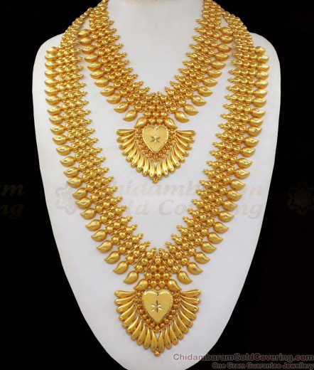 Net Pattern New Fancy Design Kerala Gold Traditional Haram Necklace ...