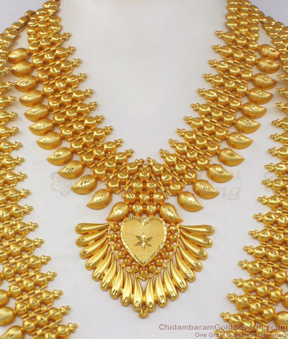 Net Pattern New Fancy Design Kerala Gold Traditional Haram Necklace ...