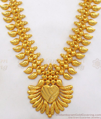24k Grand Gold Haaram Mullaipoo Design Kerala Tradition HR2270