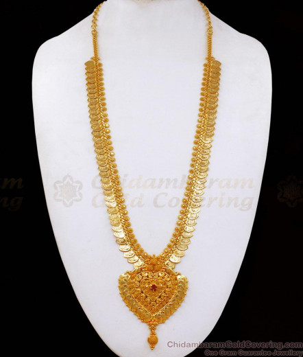 Kasu Malai, Ruby Stone Gold Plated Aaram, American Diamond Aaram ...