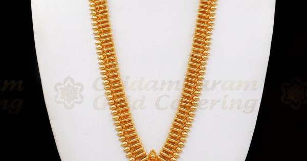 One Gram Gold Long Haram With Ruby Stone Party Wear HR2087