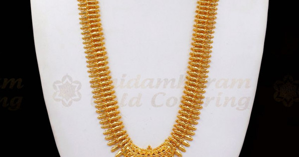 New Design One Gram Gold Long Haram With Emerald Stone HR2095