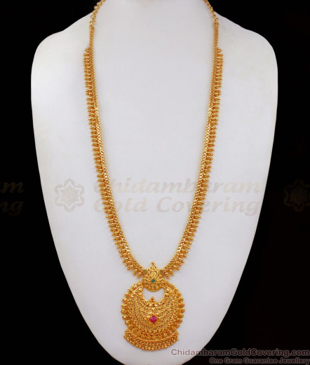 Kasu Malai, Ruby Stone Gold Plated Aaram, American Diamond Aaram ...