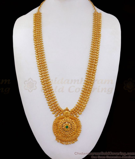 Kasu Malai, Ruby Stone Gold Plated Aaram, American Diamond Aaram ...