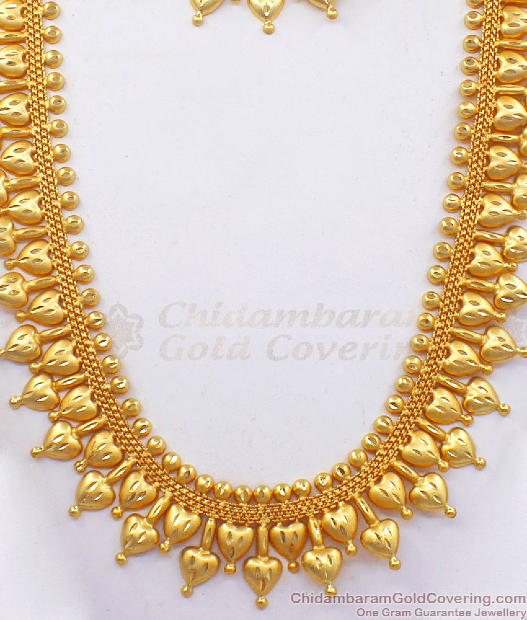 Lovely Big Gold Heart Bridal Wear Haram Necklace Combo HR2192