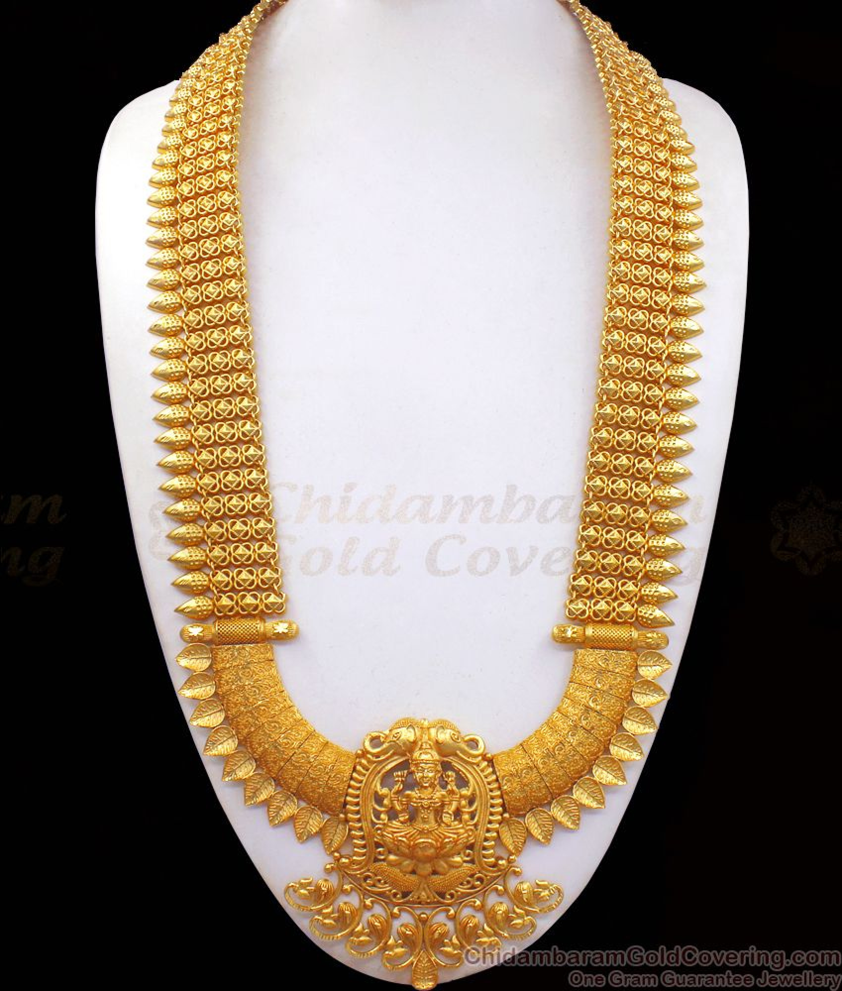 Grand Traditional Lakshmi Kerala Bridal Jewelry Very Long Forming Haram ...