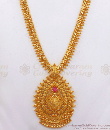 Kasu Malai, Ruby Stone Gold Plated Aaram, American Diamond Aaram ...