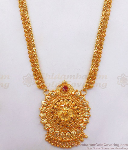 Kasu Malai, Ruby Stone Gold Plated Aaram, American Diamond Aaram ...