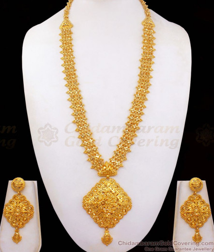 Bridal Grand Jewelry Set Full Calcutta Haaram Necklace With Earrings ...