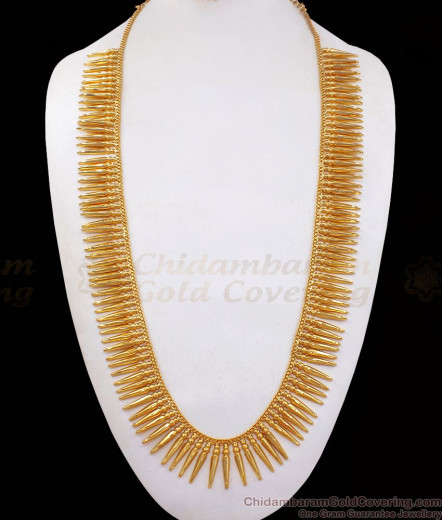 Long Traditional Kerala Leaf Pattern Gold Imitation Haram Collection ...