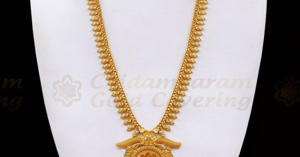 Buy Online Gold Plated Haram Design With AD Green Stone HR2281