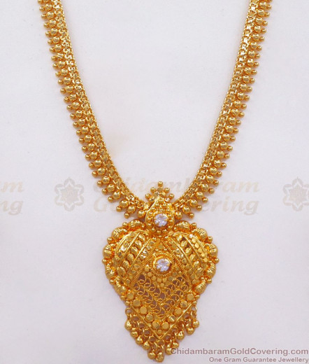 Kasu Malai, Ruby Stone Gold Plated Aaram, American Diamond Aaram ...