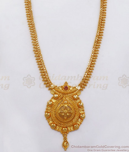Kasu Malai, Ruby Stone Gold Plated Aaram, American Diamond Aaram ...