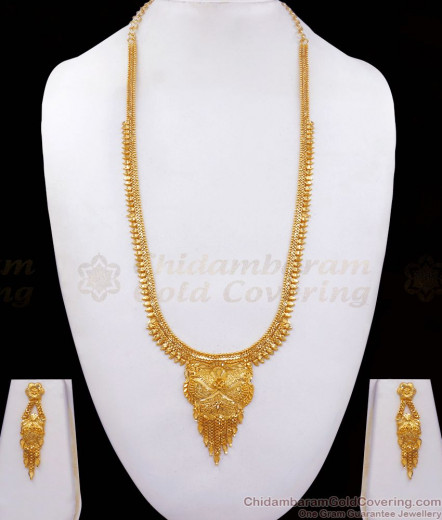 Trendy Calcutta Design Gold Forming Bridal Set Haram Necklace With ...