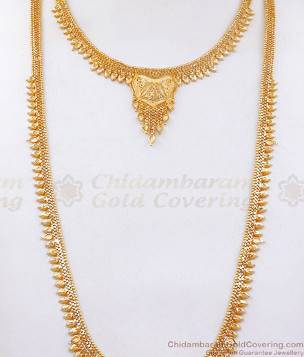 Kasu Malai, Ruby Stone Gold Plated Aaram, American Diamond Aaram ...